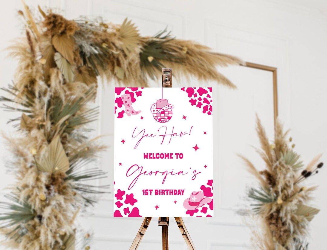 Disco Cowgirl Acrylic Sign | Disco Cowgirl Welcome Sign | Pink Disco ...