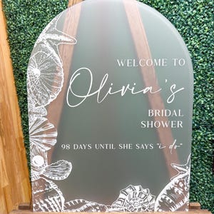 Seashell Bridal Shower Welcome Sign, Seashell Bridal Shower Acrylic ...