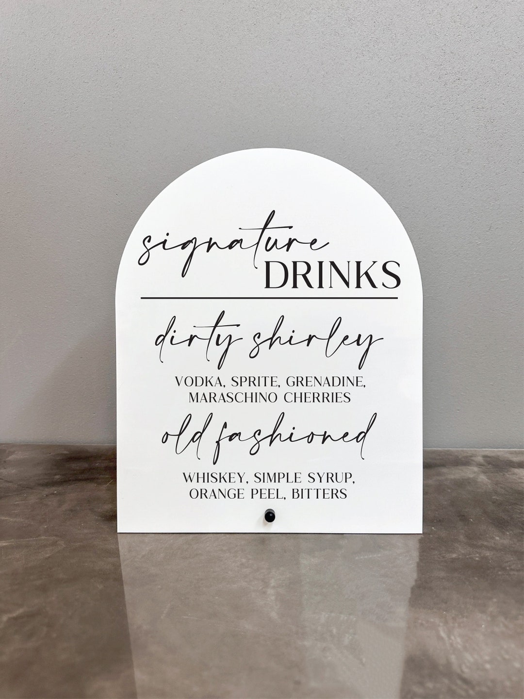 Signature Drinks Acrylic Sign, Signature Drinks Sign, Wedding Signature ...