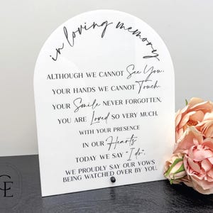 In Loving Memory Acrylic Sign, in Loving Memory Sign, Memorial Sign ...