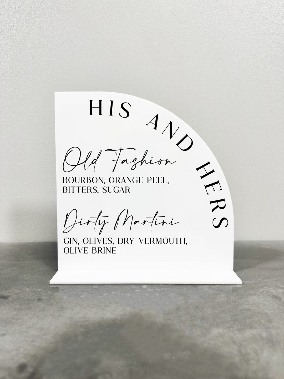 His and Hers Bar Sign Signature Cocktails Acrylic Sign His and Hers ...