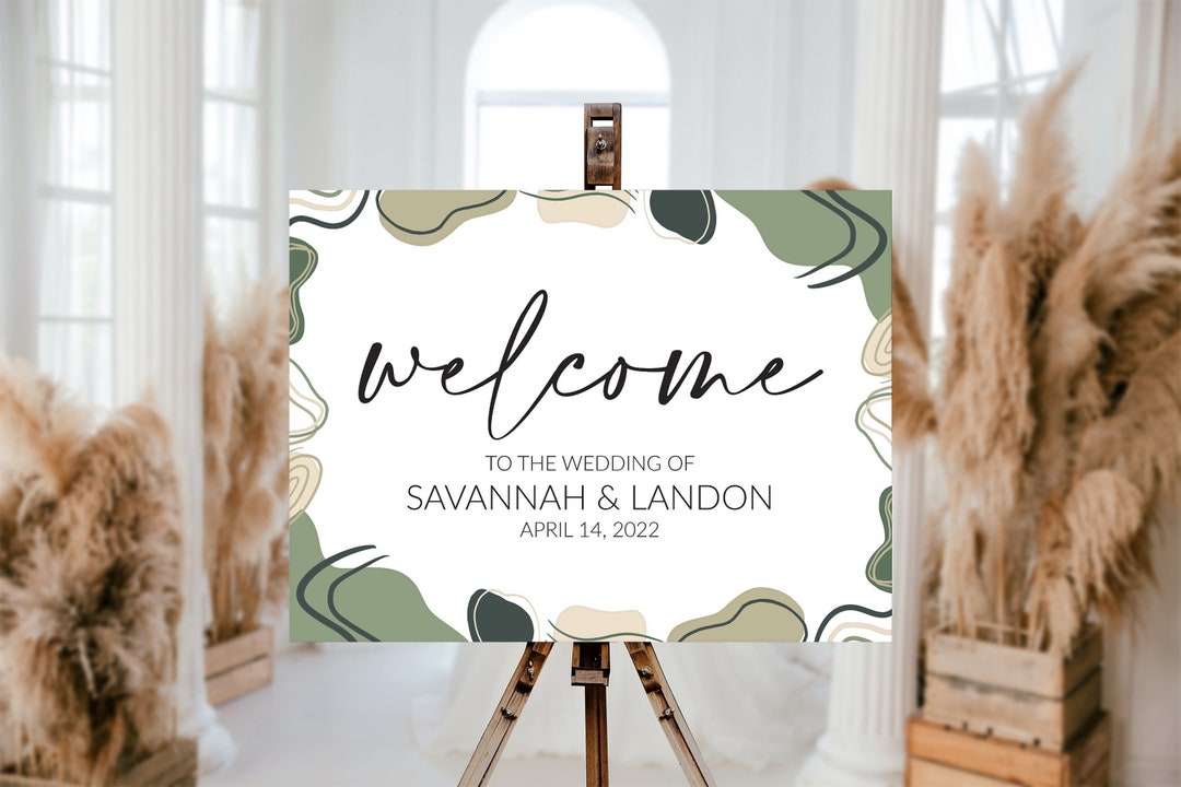 Abstract Welcome Sign | Abstract Wedding Welcome Sign | Abstract ...