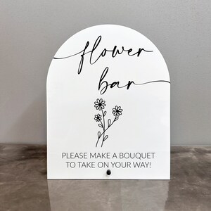 Flower Bar Arch Sign Acrylic Flower Bar Sign Flower Bar Sign Flower Bar ...