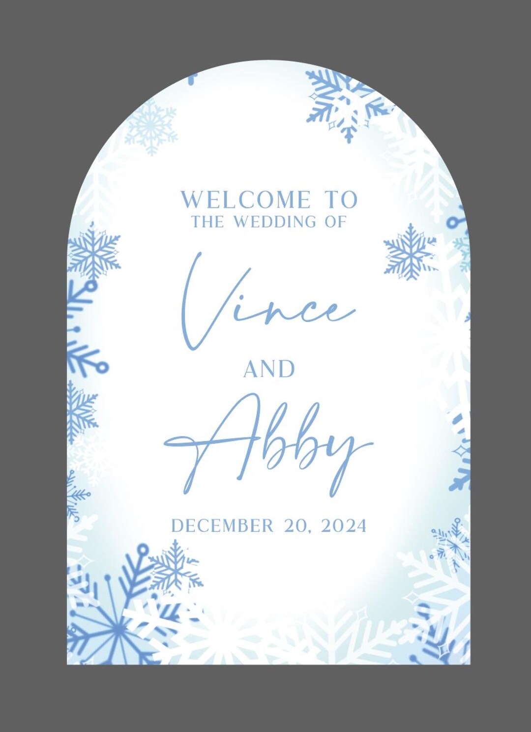 Snowflake Wedding Welcome Sign, Winter Wonderland Acrylic Welcome Sign ...