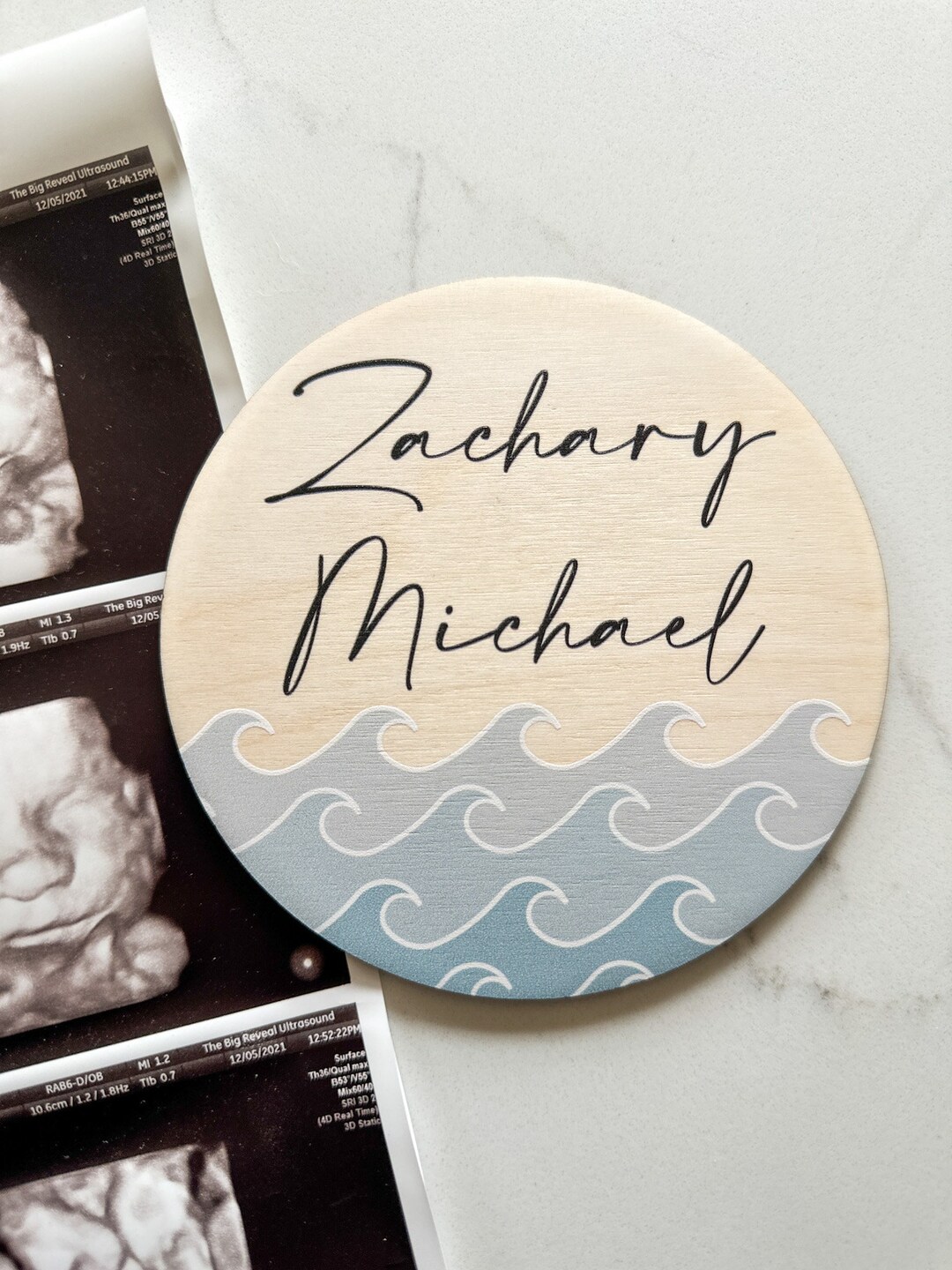 Waves Name Sign Baby Announcement Sign Baby Announcement - Etsy