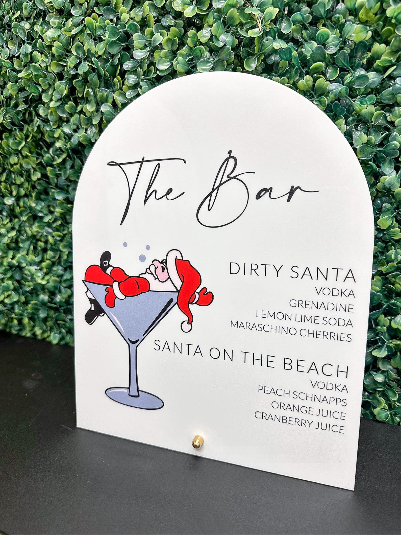 Christmas Acrylic Bar Sign, Christmas Bar Menu, Christmas Acrylic Bar ...