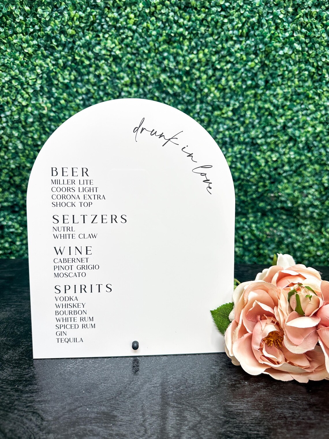 Drunk in Love Acrylic Bar Sign, Drunk in Love Acrylic Bar Menu, Drunk ...