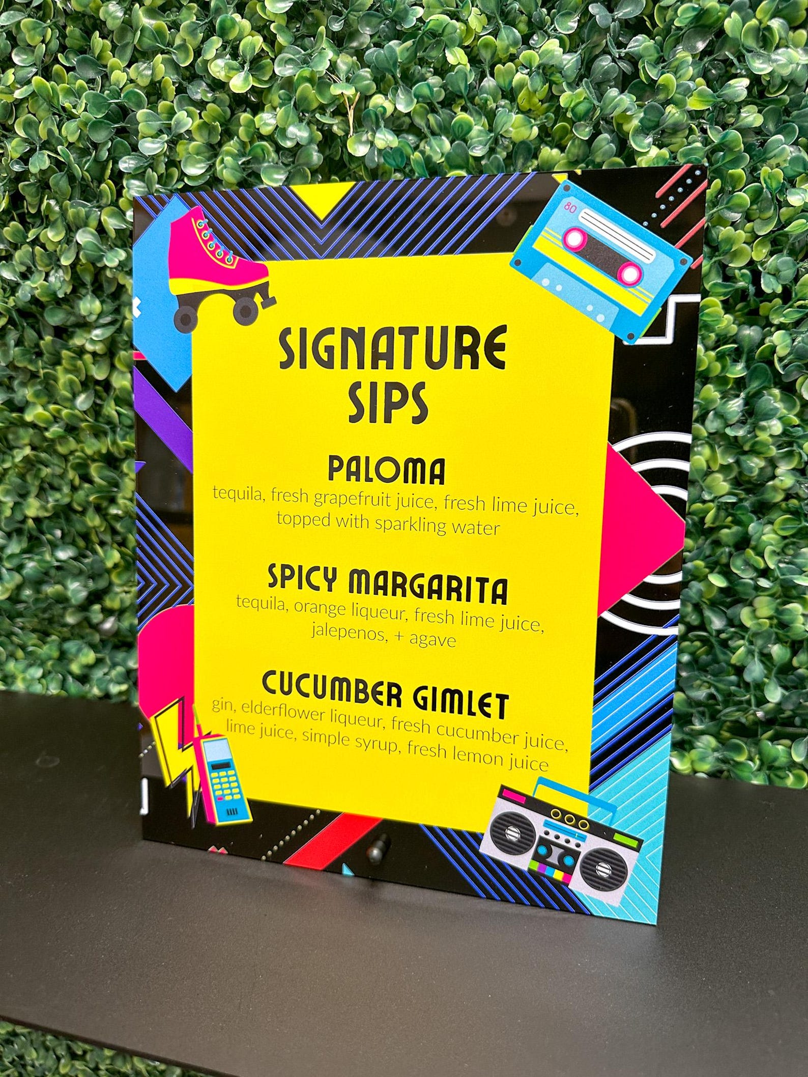 80's Acrylic Bar Sign, 80's Bar Menu, Retro Bar Sign, Retro Acrylic Bar ...