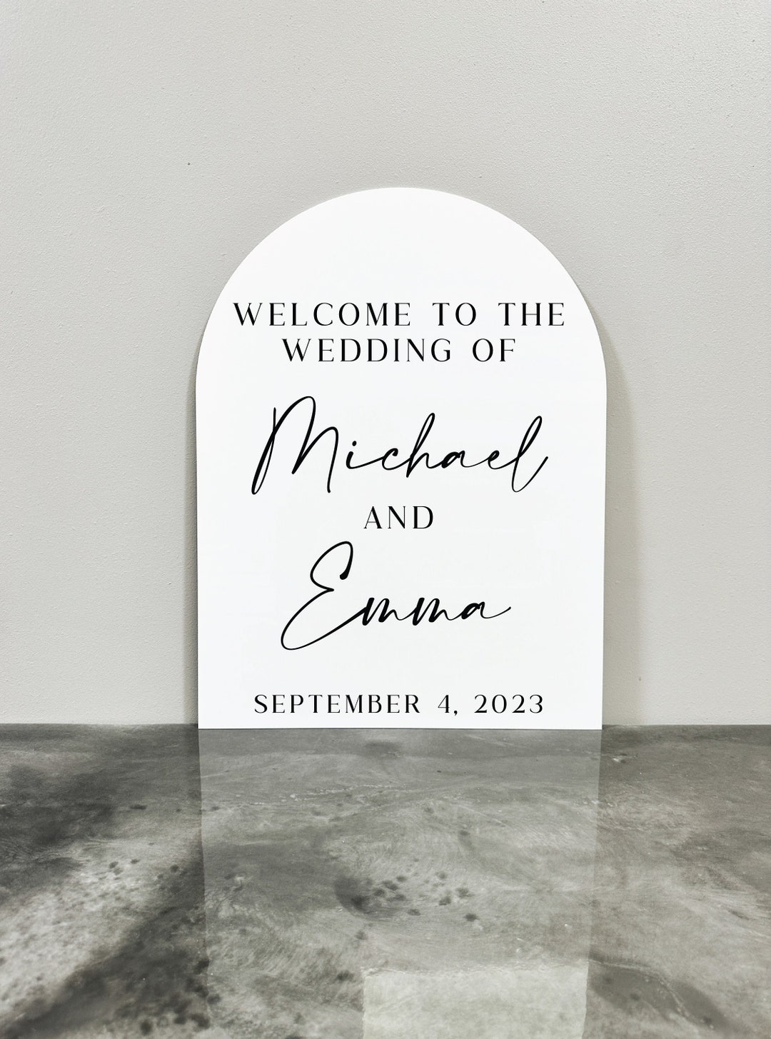 Acrylic Arch Welcome Sign | Welcome to the Wedding of Sign | Acrylic ...