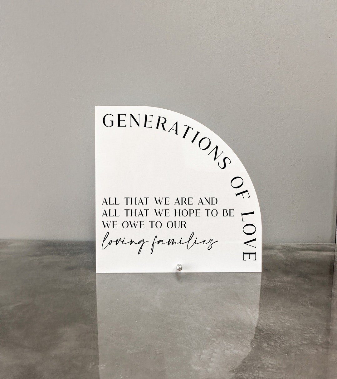Generations of Love Acrylic Sign | Generations of Love Sign ...