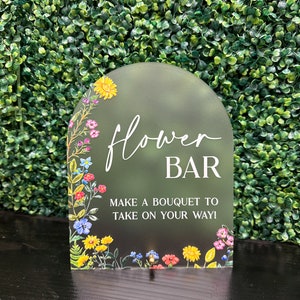 Flower Bar Acrylic Sign,flower Bar Sign, Flower Bar Arch Sign ...
