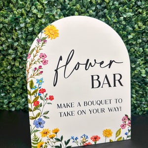 Flower Bar Acrylic Sign,flower Bar Sign, Flower Bar Arch Sign ...