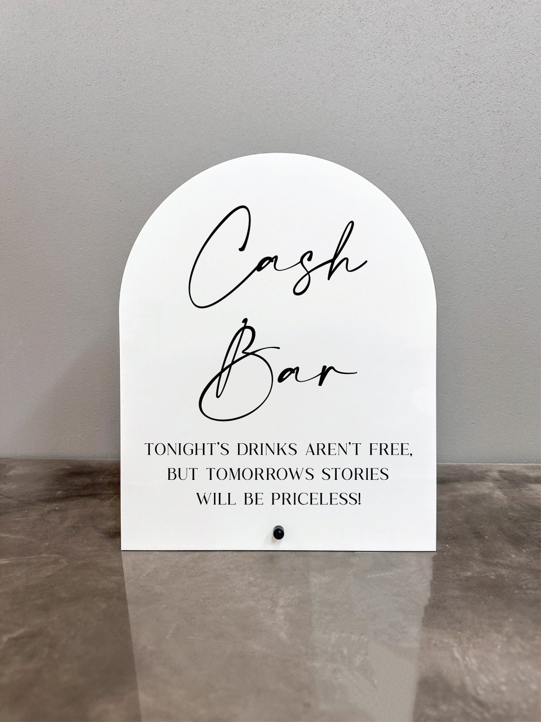 Cash Bar Acrylic Sign, Cash Bar Sign, Wedding Cash Bar Sign, Bar Signs ...