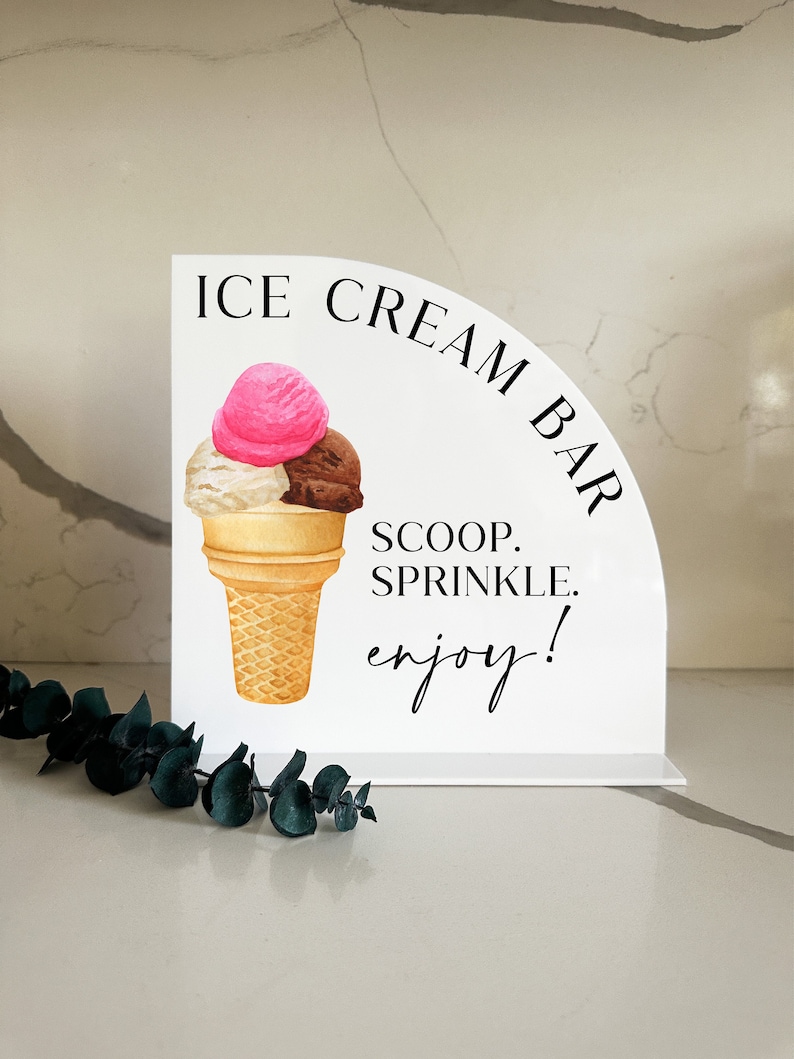 Ice Cream Bar Acrylic Sign Ice Cream Bar Sign Ice Cream - Etsy