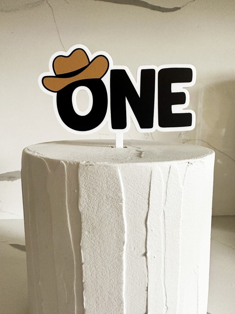 One Cake Topper Cow Cake Topper Cowboy Cake Topper First - Etsy