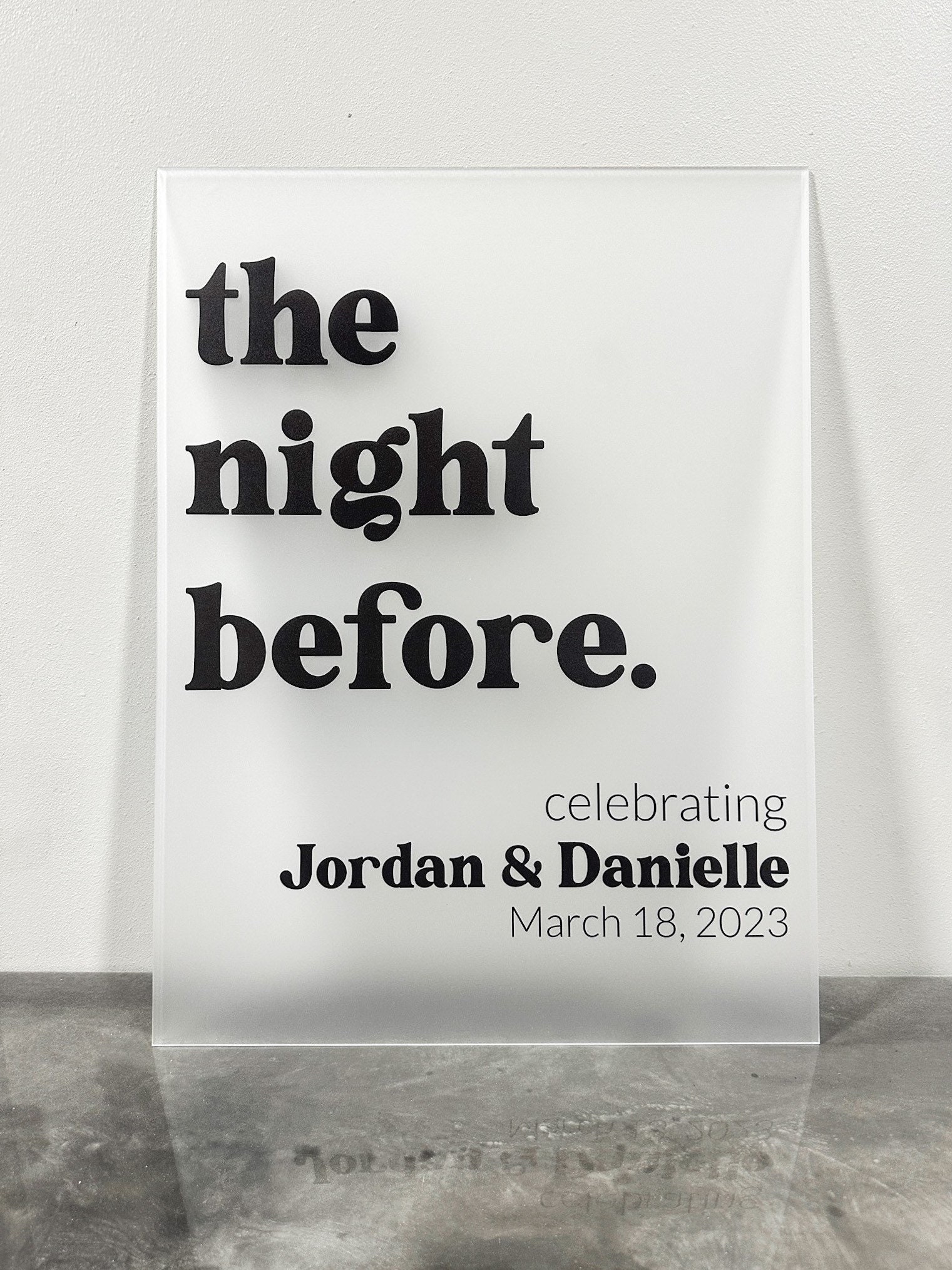 The Night Before the Night Before Sign Acrylic Wedding - Etsy