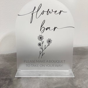 Flower Bar Arch Sign Acrylic Flower Bar Sign Flower Bar Sign Flower Bar ...