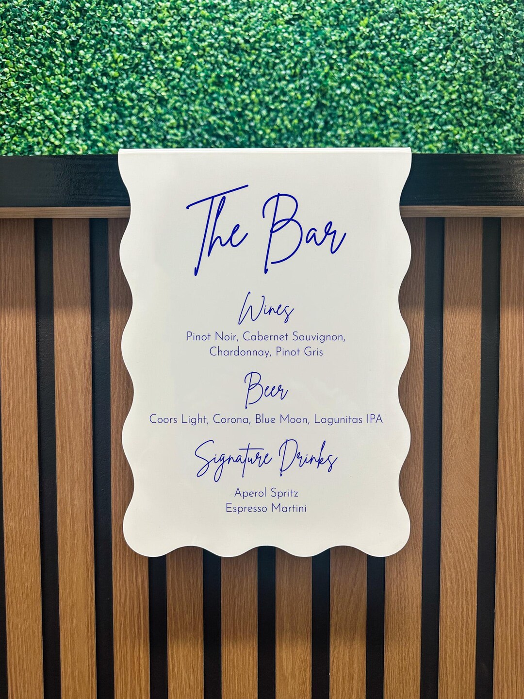 Wavy Acrylic Hanging Bar Sign, Hanging Bar Sign, Floating Bar Sign, Bar ...