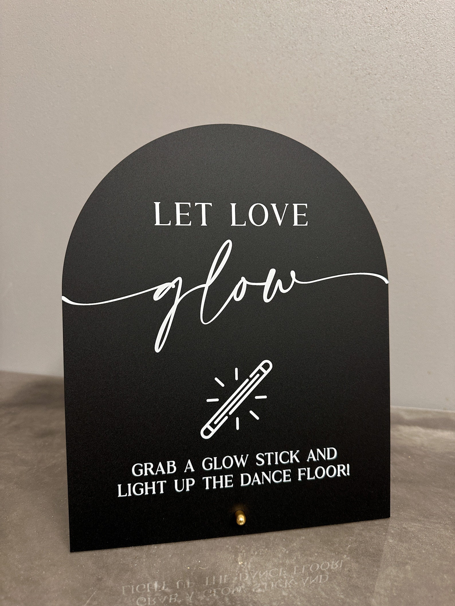 Let Love Glow Acrylic Sign, Let Love Glow Sign, Glow Stick Wedding Sign ...