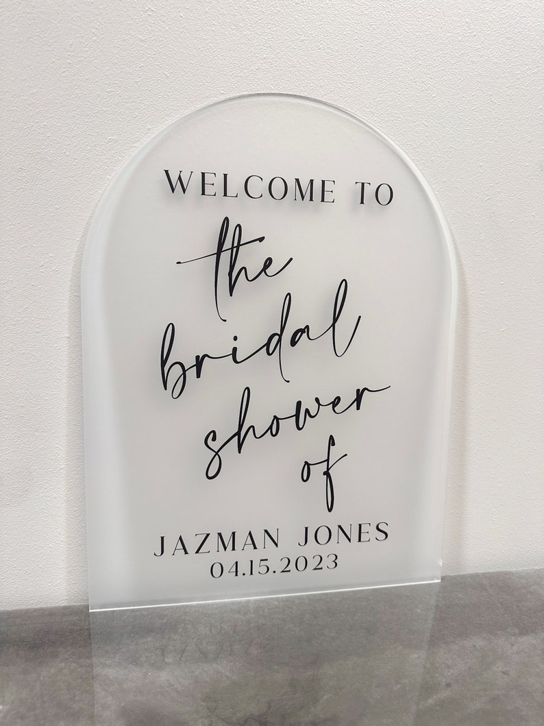 Bridal Shower Acrylic Welcome Sign | Acrylic Arch Welcome Sign | Bridal ...