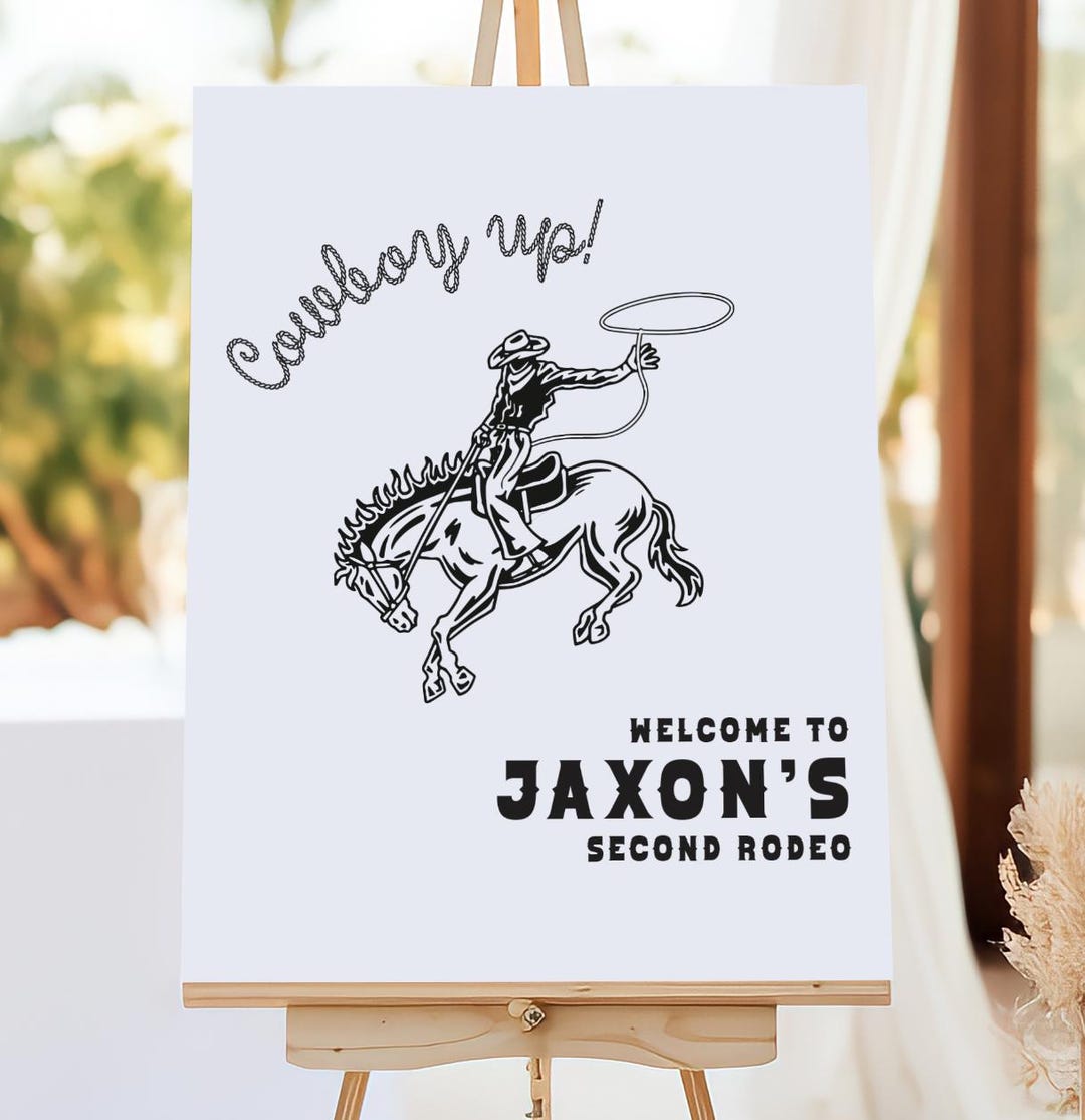 Cowboy up Acrylic Welcome Sign, Western Birthday Welcome Sign, Rodeo ...