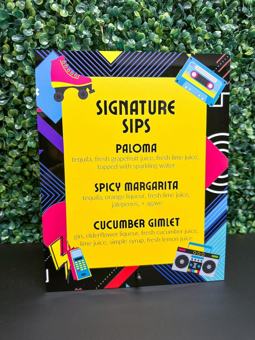 80's Acrylic Bar Sign, 80's Bar Menu, Retro Bar Sign, Retro Acrylic Bar ...