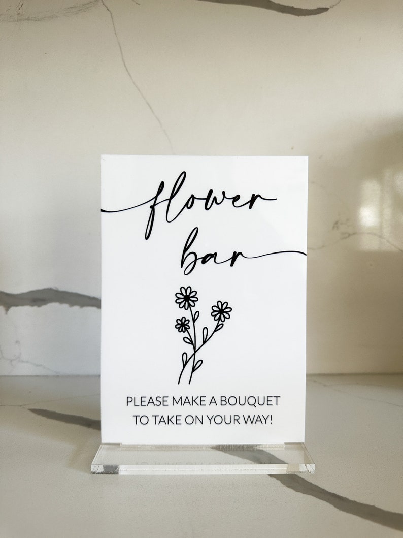 Flower Bar Sign Acrylic Flower Bar Sign Flower Bar - Etsy