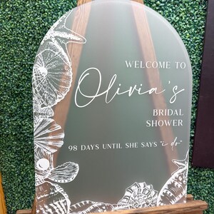 Seashell Bridal Shower Welcome Sign, Seashell Bridal Shower Acrylic ...