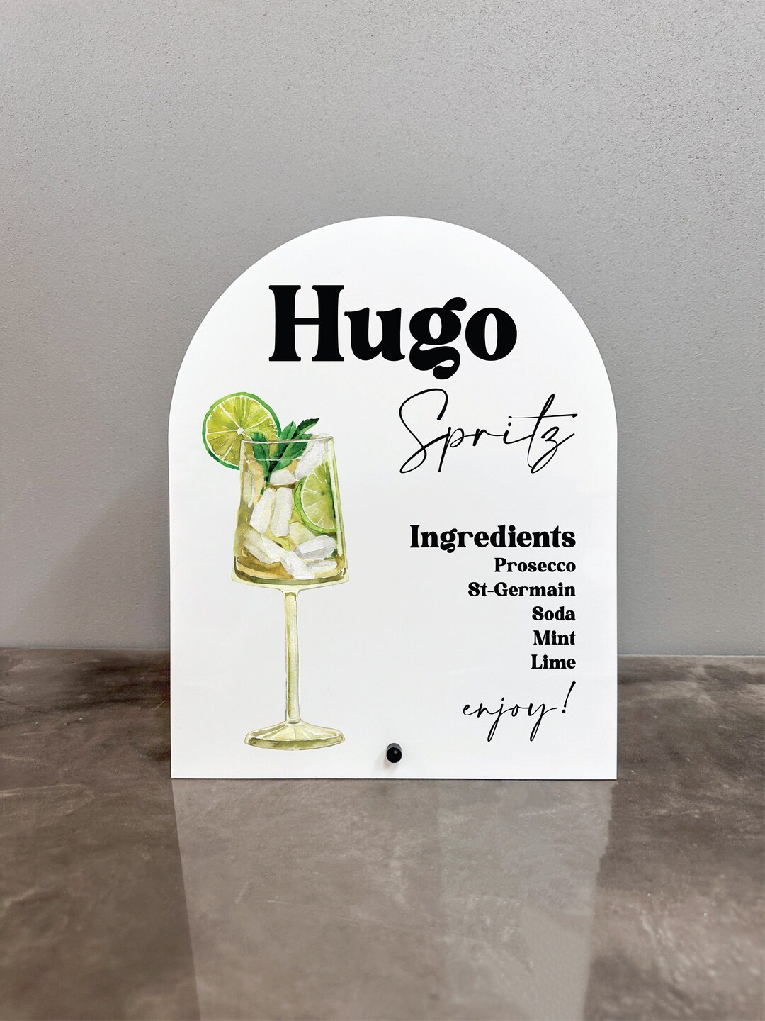 Hugo Spritz Acrylic Sign, Hugo Spritz Sign, Hugo Spritz Recipe Sign ...