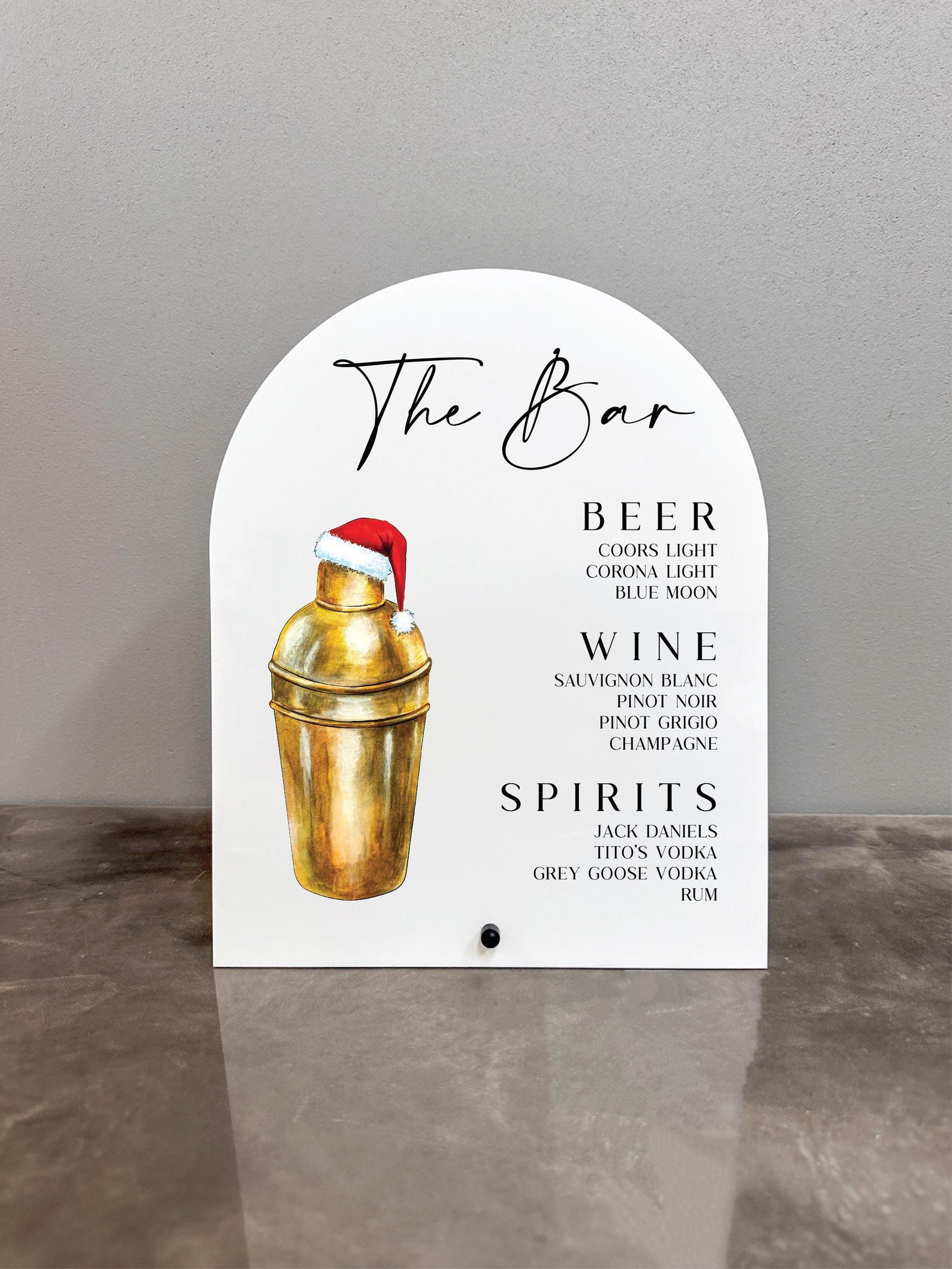 Christmas Acrylic Bar Sign, Christmas Bar Menu, Christmas Acrylic Bar ...
