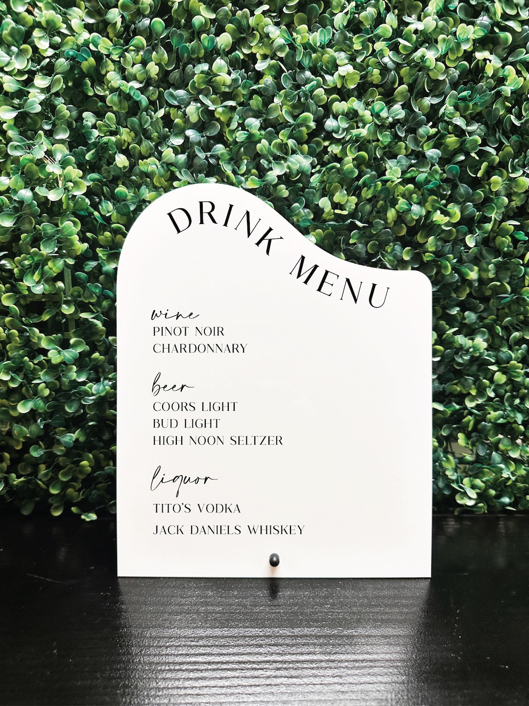 Wavy Drink Menu Acrylic Sign, Drink Menu Sign, Wavy Drink Menu Sign ...