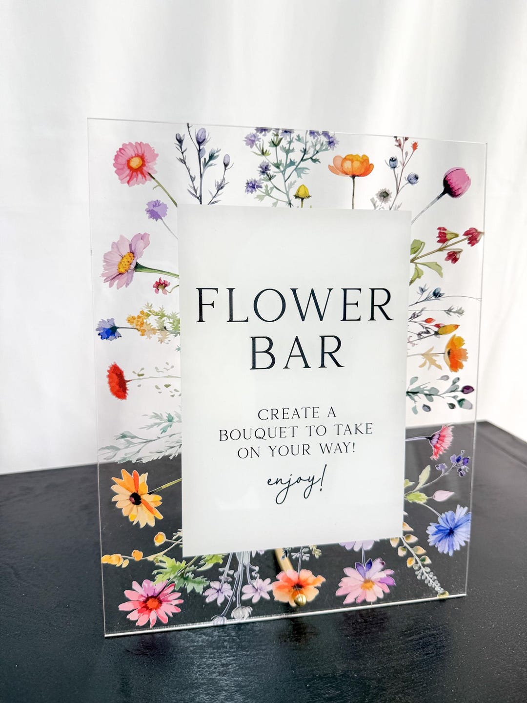 Flower Bar Acrylic Sign for Weddings, Bridal & Baby Showers, Party ...