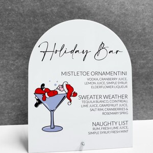 Christmas Acrylic Bar Sign, Christmas Bar Menu, Christmas Acrylic Bar ...