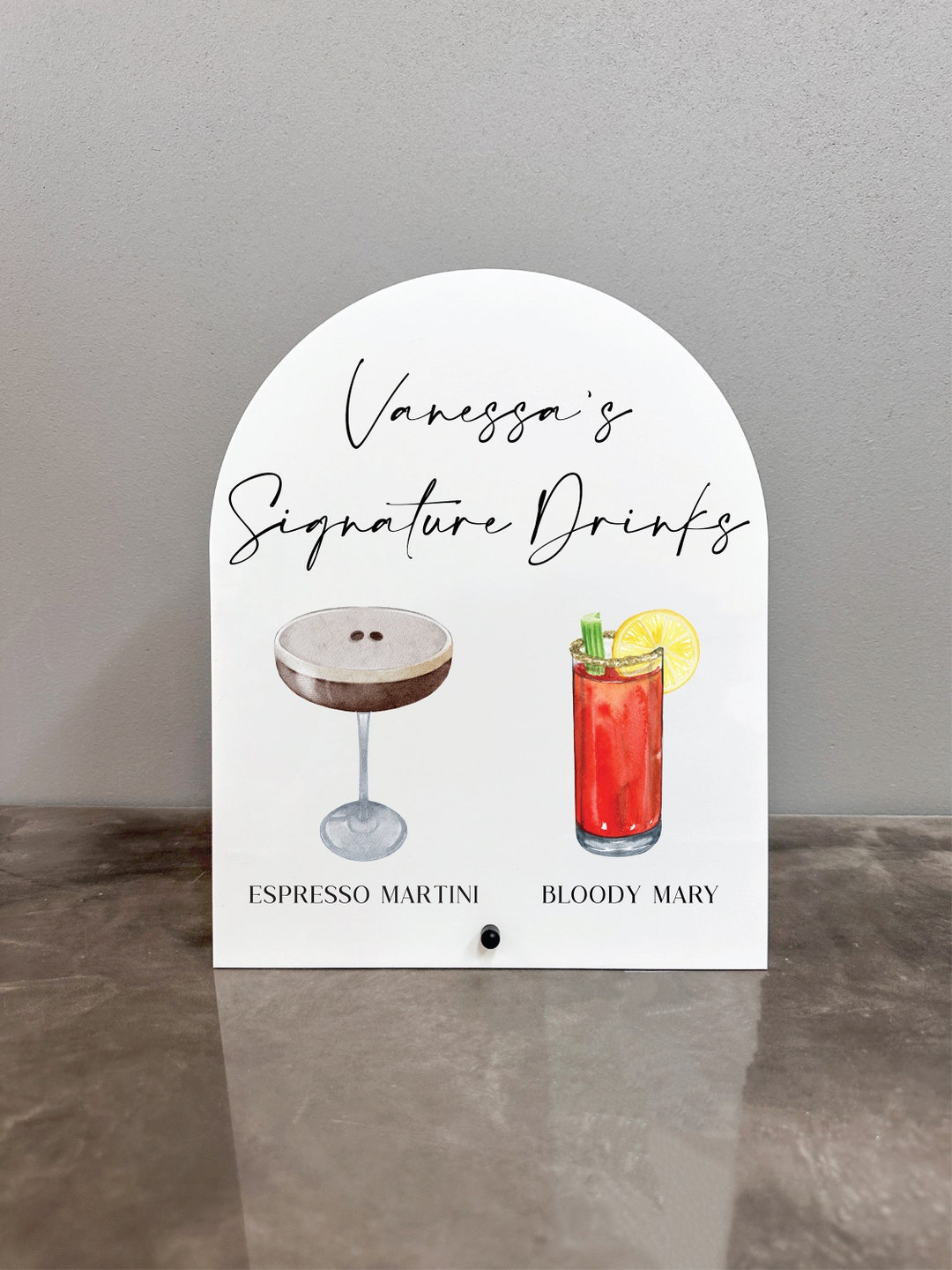 Signature Drinks Acrylic Sign Signature Drinks Sign Signature Drinks ...