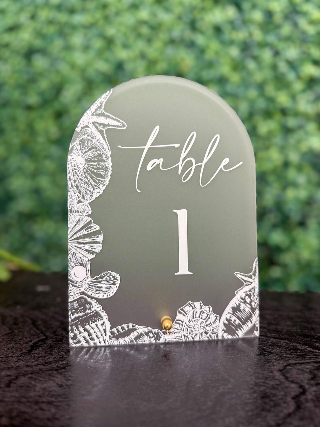 Seashell Acrylic Table Numbers, 5x7" Seashell Table Numbers, Beach ...