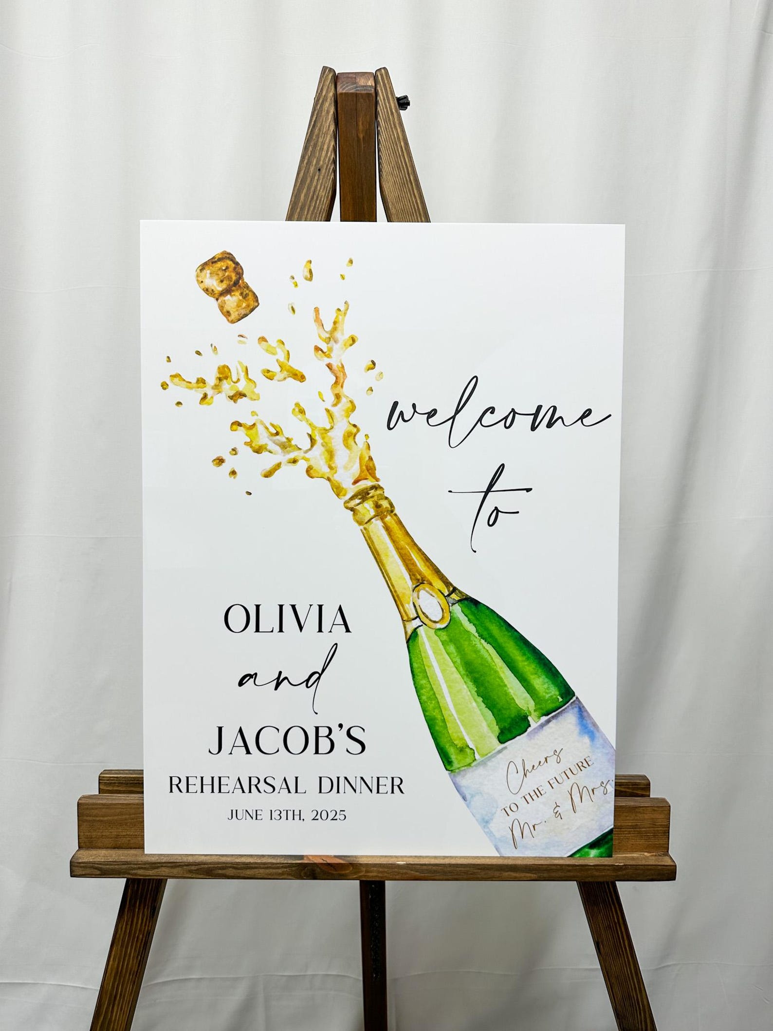 Engagement Party Acrylic Welcome Sign, Champagne Engagement Party ...