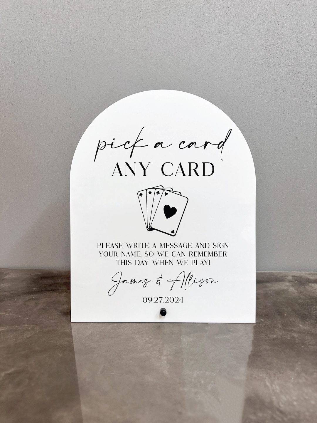 Pick a Card Acrylic Sign, Playing Cards Guestbook Sign,playing Cards ...