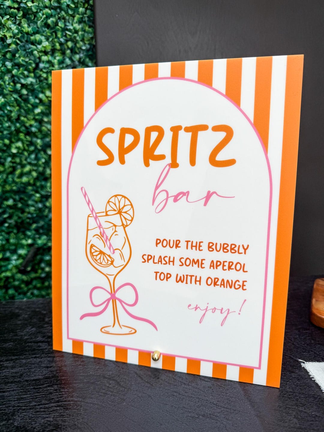 Spritz Bar Acrylic Sign, Aperol Spritz Sign, Aperol Spritz Bridal ...