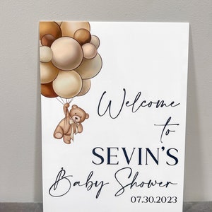 Acrylic Baby Shower Welcome Sign | Baby Shower Welcome Sign | Teddy ...