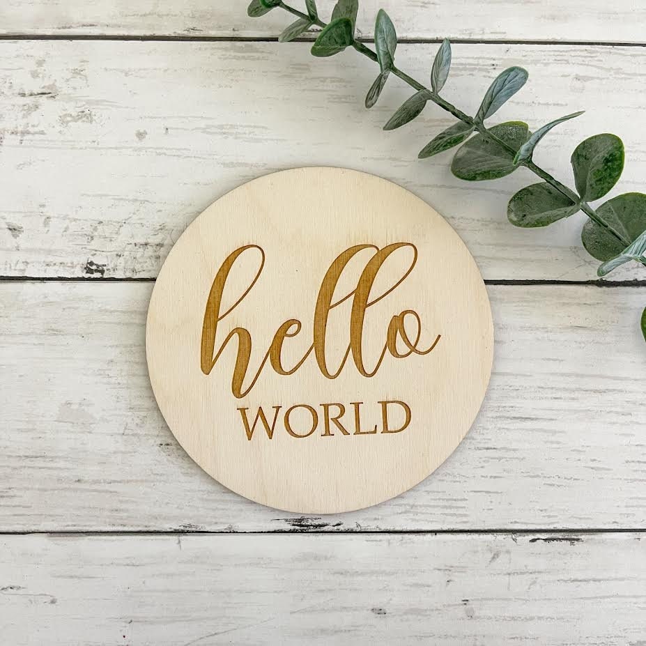 Hello World Birth Announcement Sign Baby Announcement Sign - Etsy