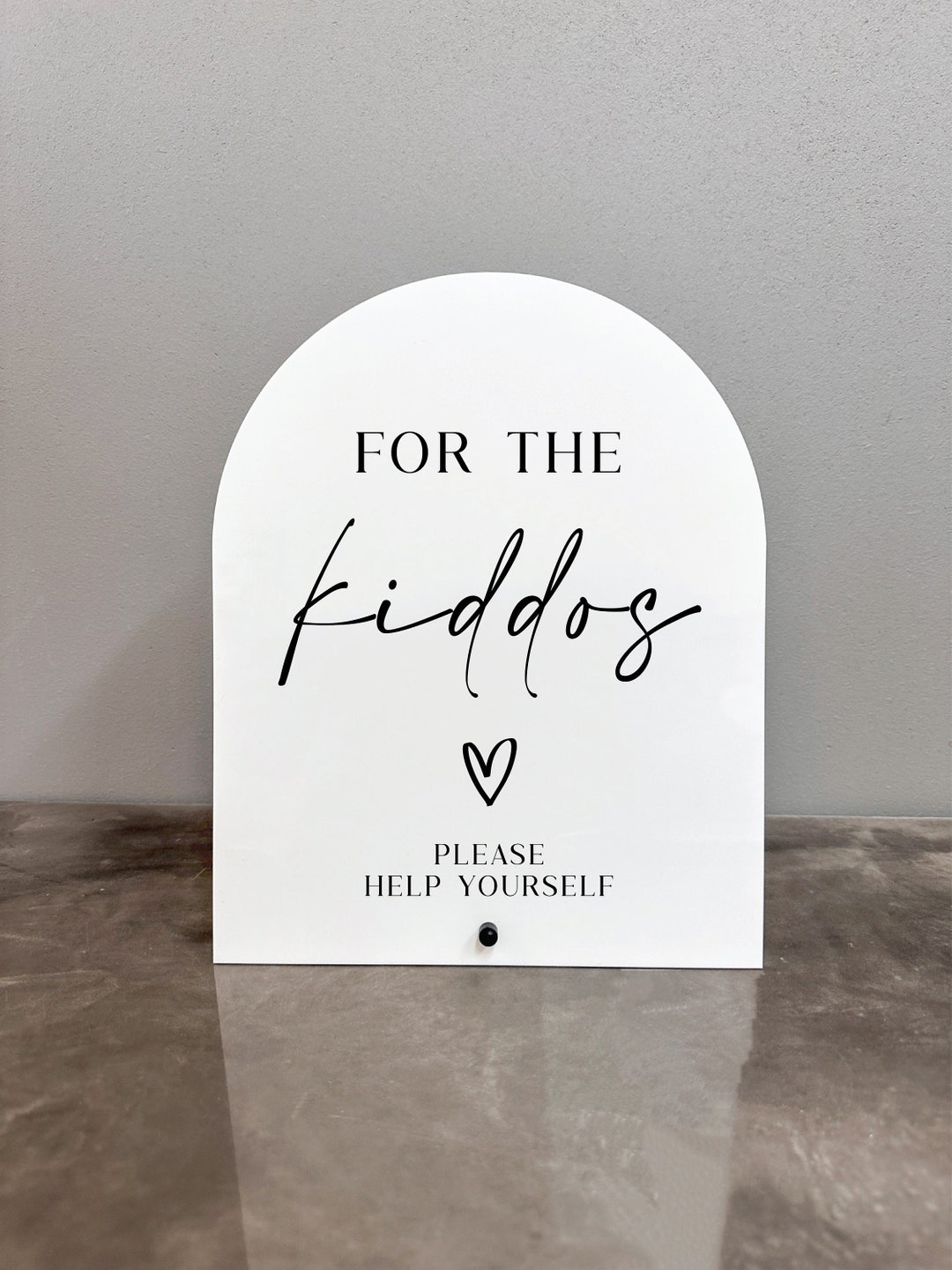 For the Kiddos Acrylic Sign, for the Kiddos Sign, Wedding Kids Table ...