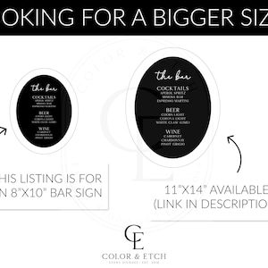 Oval Bar Sign, Wildflower Bar Sign, Floral Bar Sign Wedding, Bar Menu ...