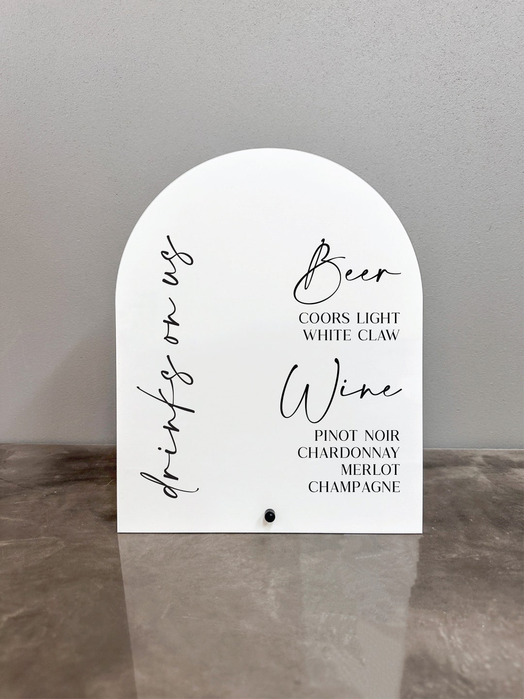 Drinks on Us Acrylic Bar Sign, Drinks on Us Acrylic Sign, Drinks Menu ...