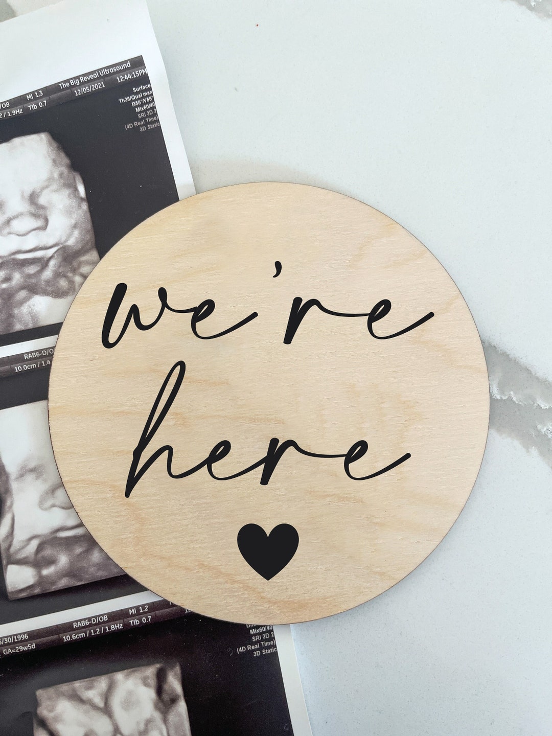 We're Here Birth Announcement Sign Baby Announcement Sign Twins ...