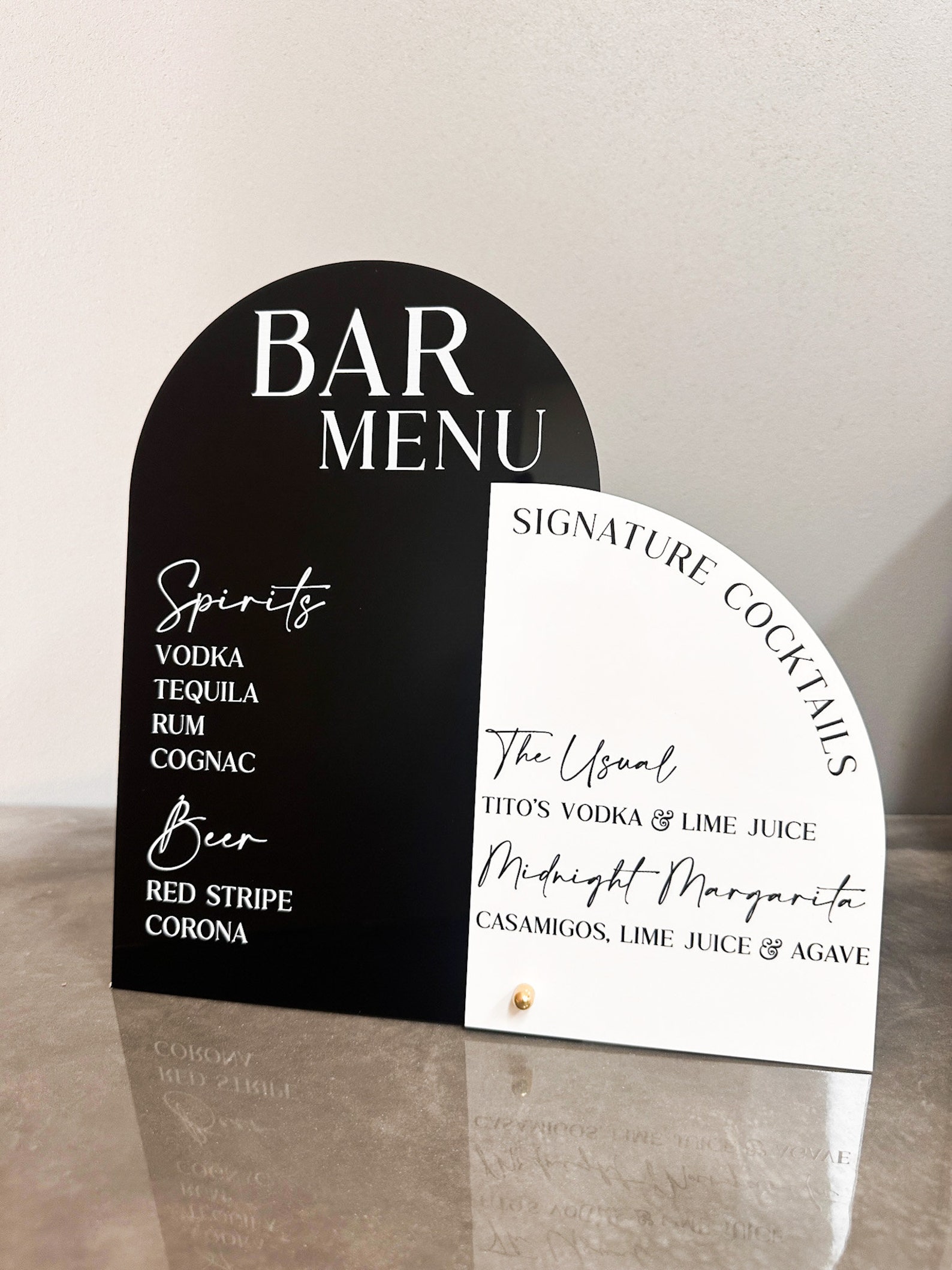 Bar Menu Acrylic Sign, Acrylic Bar Menu, Custom Drink Menu, Bar Menu ...