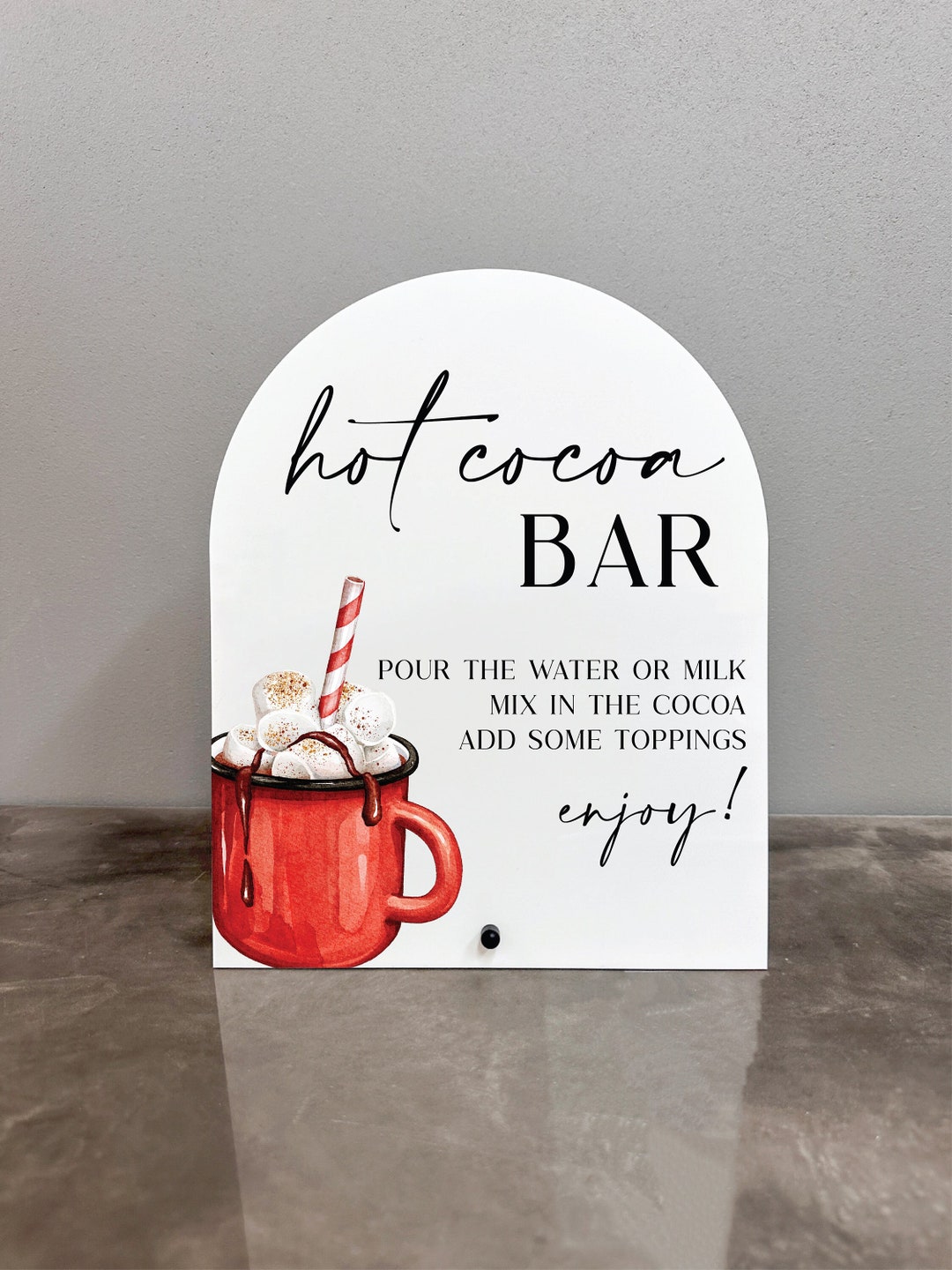 Hot Cocoa Bar Acrylic Sign, Hot Cocoa Bar Sign, Hot Cocoa Bar, Hot ...