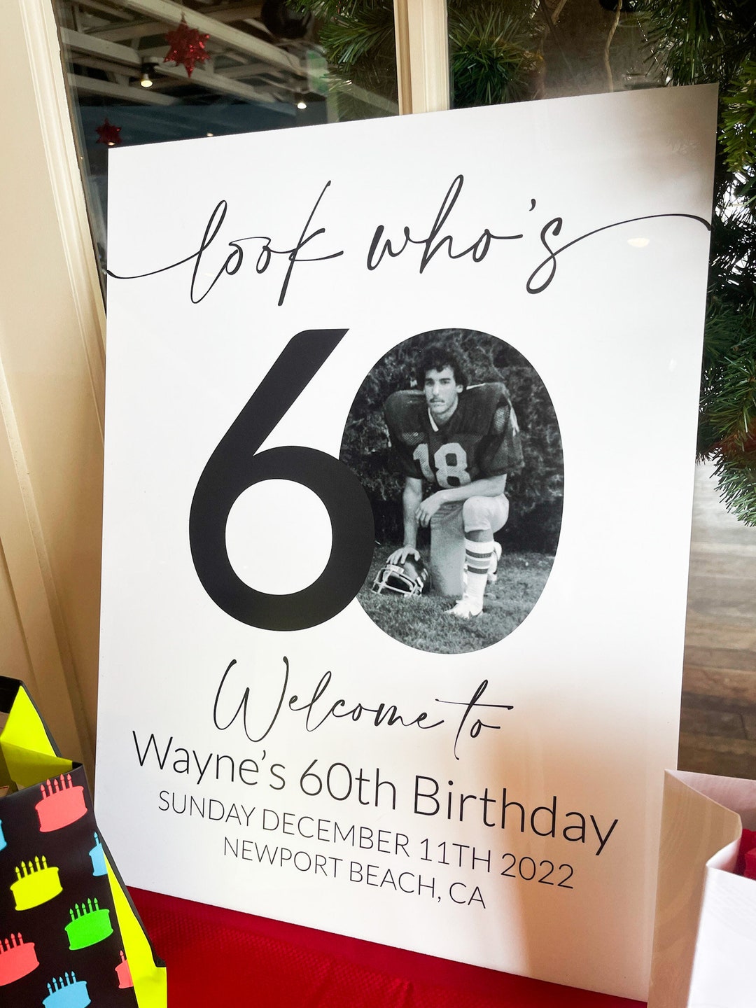 60th Birthday Party Acrylic Sign, 60th Party Welcome Sign, Photo ...