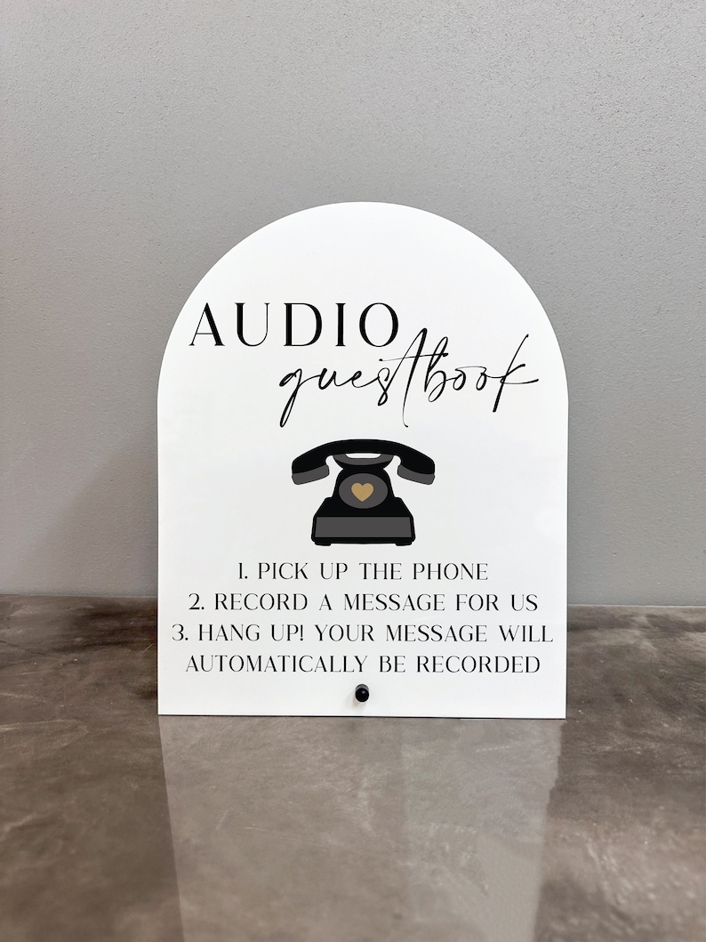 Audio Guestbook Acrylic Sign | Audio Guestbook Sign | Guestbook Sign ...