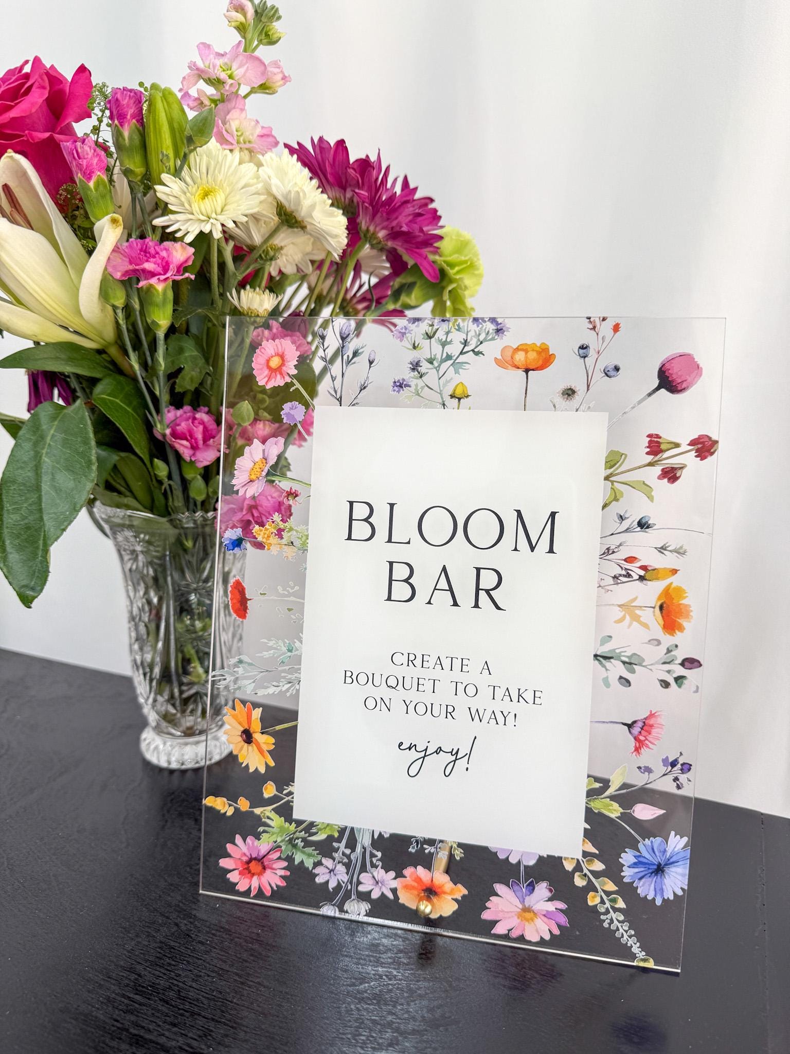 Acrylic Bloom Bar Sign, Flower Bar Sign, Wildflower Bridal Shower Sign ...