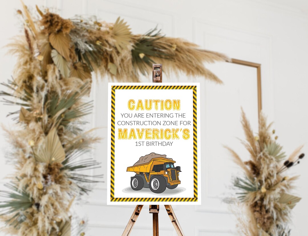 Construction Birthday Party Acrylic Sign | Construction Birthday Party ...